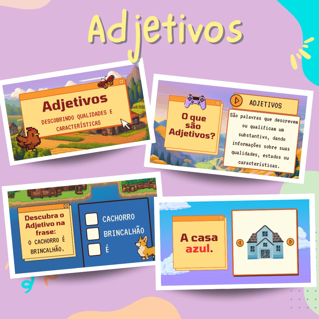 Apresentação de Slides - Adjetivos | Tá Pronto